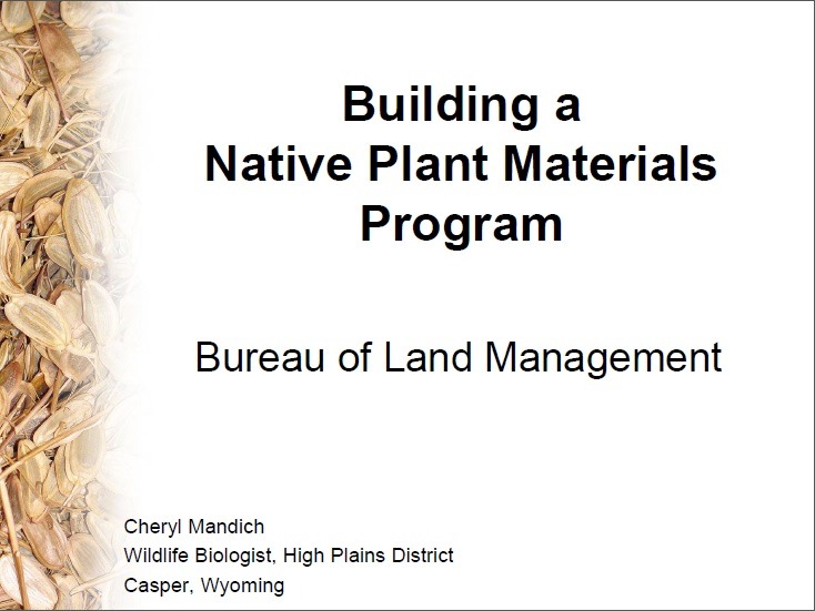 Building a Native Plant Materials Program - Partnership and Community ...