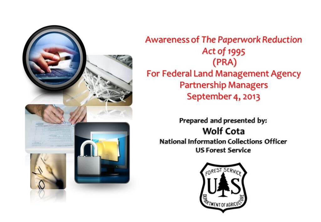 Awareness of the Paperwork Reduction Act (PRA) - Partnership and ...